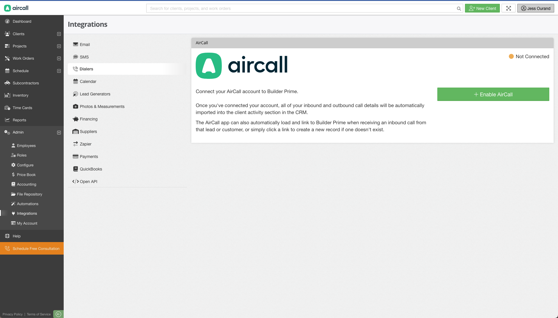 Aircall Integration