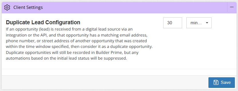 Duplicate Lead Detection