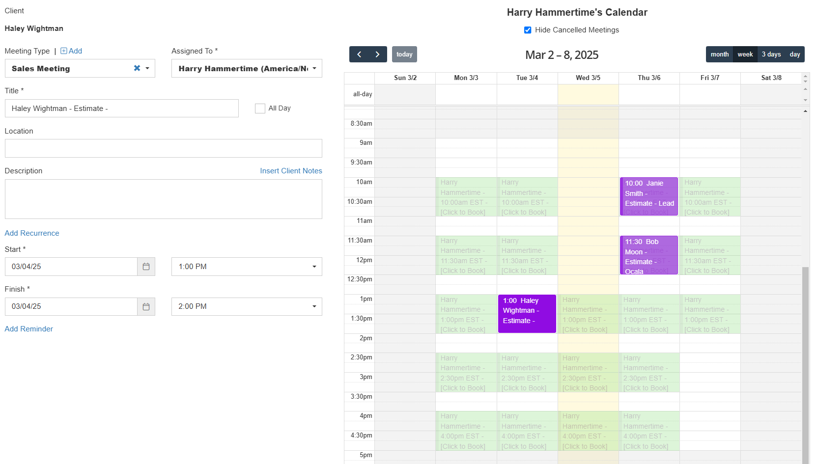 Creating Scheduling Blocks on the Sales Calendar