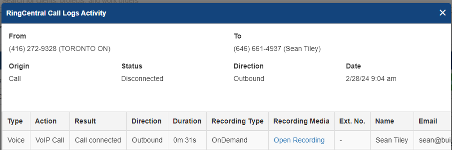 RingCentral Integration