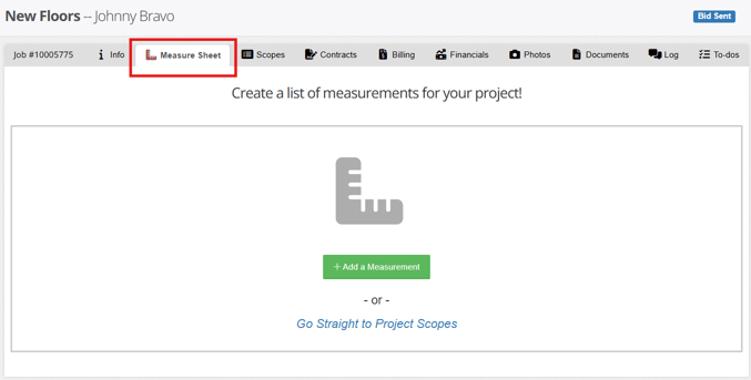 Measure Sheets